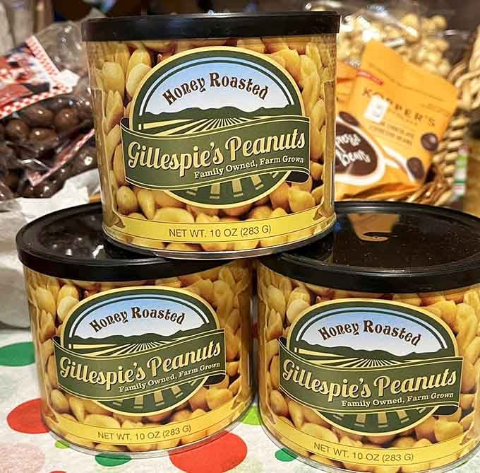 Gillespie's Honey Roasted Peanuts, family owned and farm grown, because Bull Frog Corner supports the good stuff from good people.