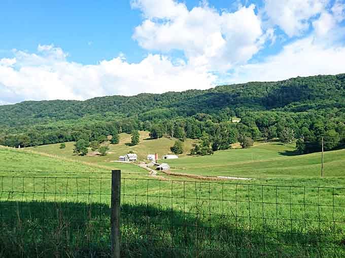 Green valleys don't get much greener than this, where fertile soil meets mountain protection in geological harmony.