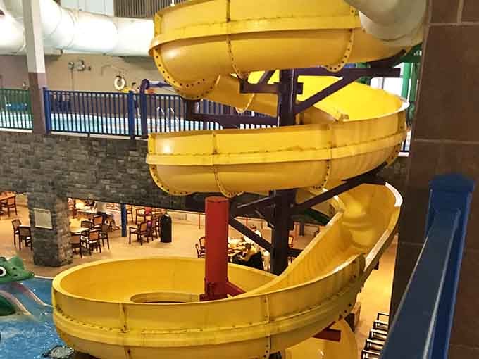 That yellow spiral slide isn't just a ride. It's a commitment you'll be glad you made.