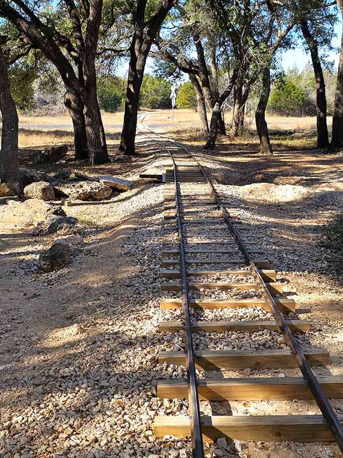 Rails disappear into the distance, inviting you to follow them into a landscape that time almost forgot.