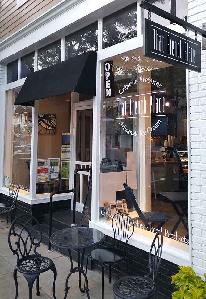 That French Place serves cr&ecirc;pes and artisan ice cream because Charlevoix decided French cuisine belongs in northern Michigan somehow.