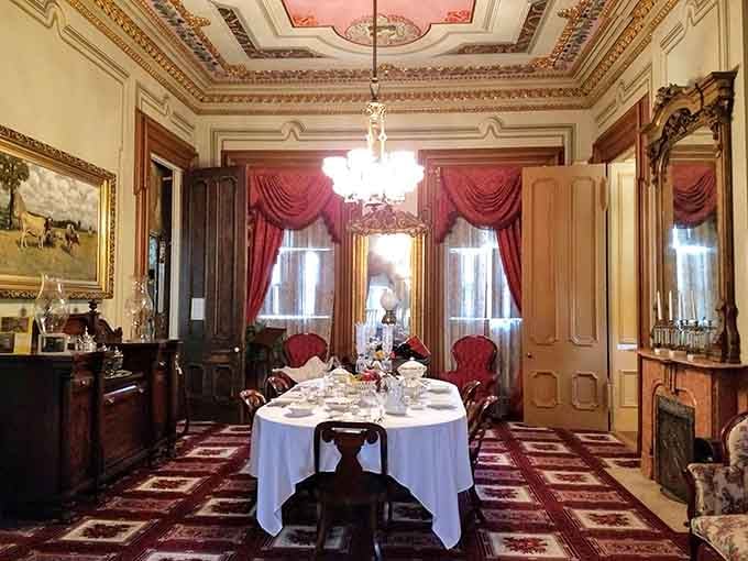 A dining room set for guests who clearly understood that dinner was never just about the food.