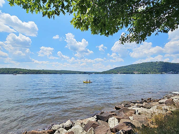 A kayak, a big sky, and water that goes on forever. Deep Creek Lake doesn't do anything halfway.