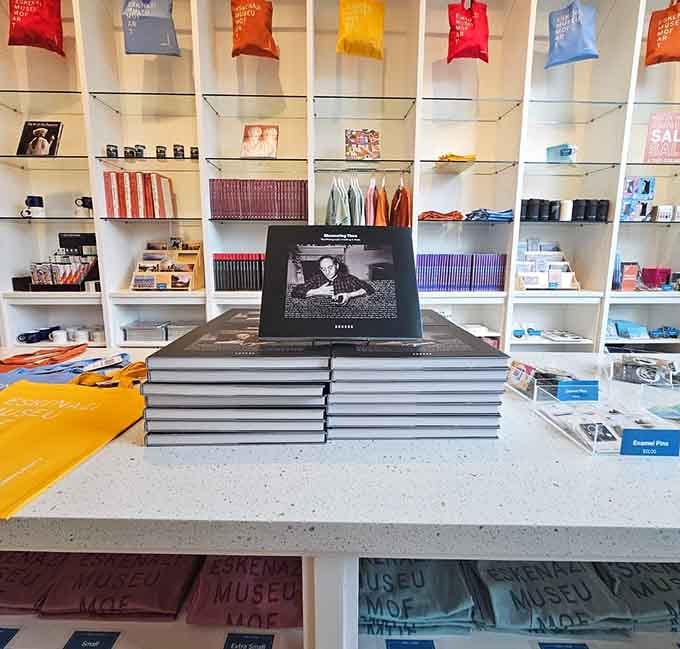 The gift shop is stocked with books, totes, and enamel pins &mdash; because taking a little piece of this place home makes perfect sense.