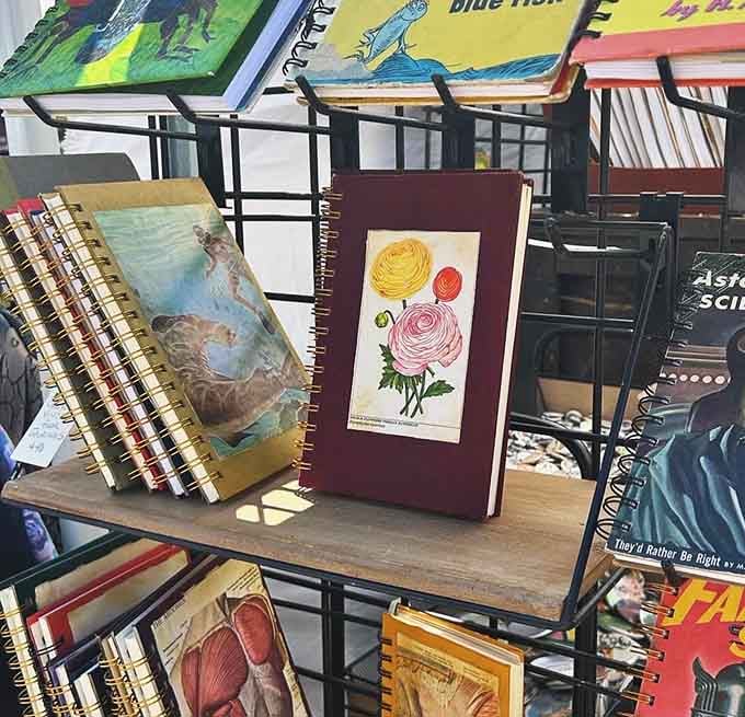 Upcycled notebooks with vintage botanical covers, for the journal keeper who appreciates beauty in unexpected places.