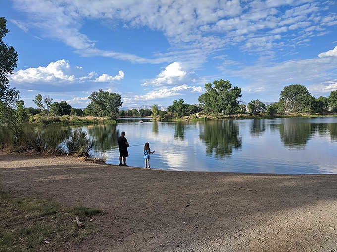 Fishing at James M. Robb Colorado River State Park, where the only thing rushing is the water itself.
