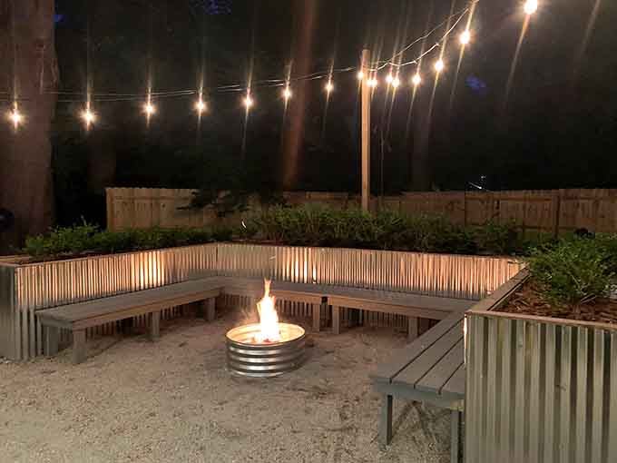 String lights, a fire pit, and a Michigan night sky. Some evenings just write themselves.