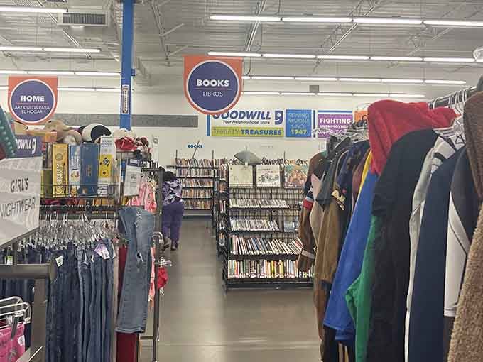 Books, home goods, and clothing all share the same roof, organized and ready for your next great discovery.