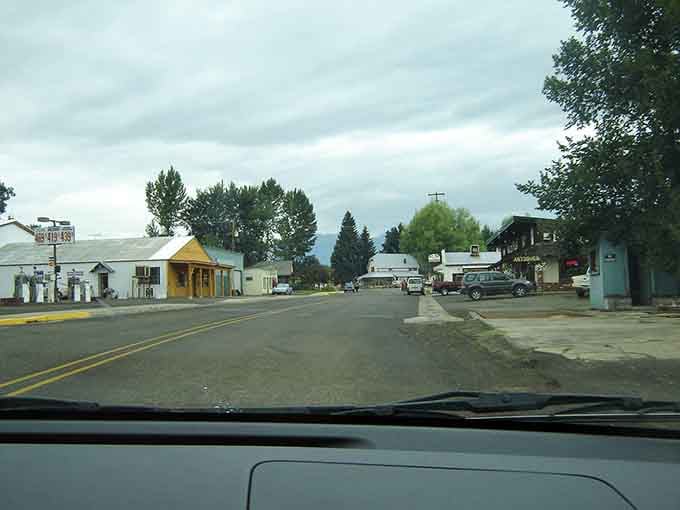 Rolling through downtown Halfway from behind the windshield, you realize this is exactly the kind of town road trips were invented for.