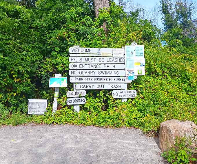 Park rules clearly spelled out, because even paradise needs some guidelines to keep everyone safe, happy, and respectful of nature.