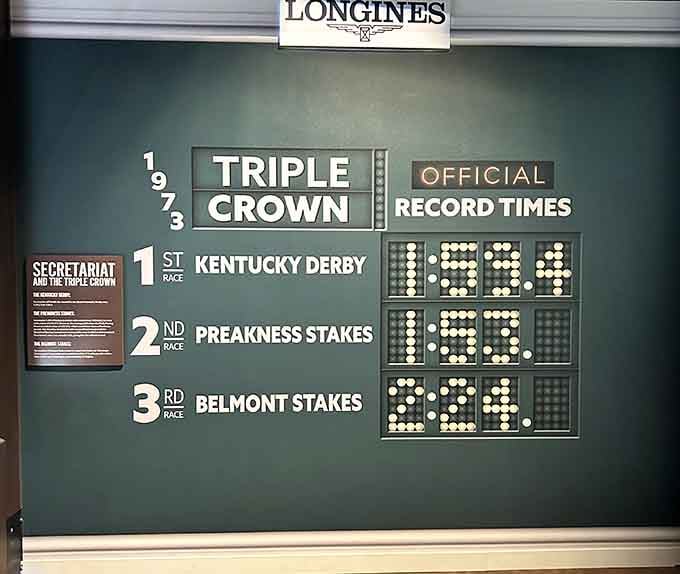 Secretariat's 1973 Triple Crown record times displayed right here, still unbeaten, still jaw-dropping, still making every other athlete look merely mortal.