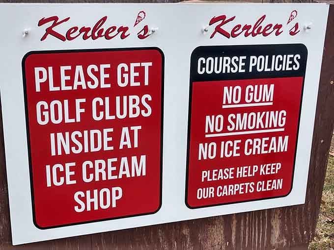 A place that bans ice cream on the mini golf course clearly has its priorities perfectly, hilariously sorted.