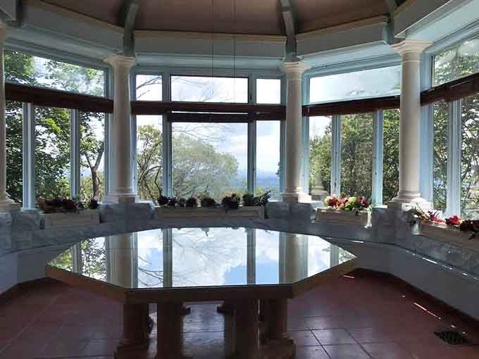 That octagonal table reflects the sky outside like a mirror. This sunlit room is the calmest place in all of New Jersey.
