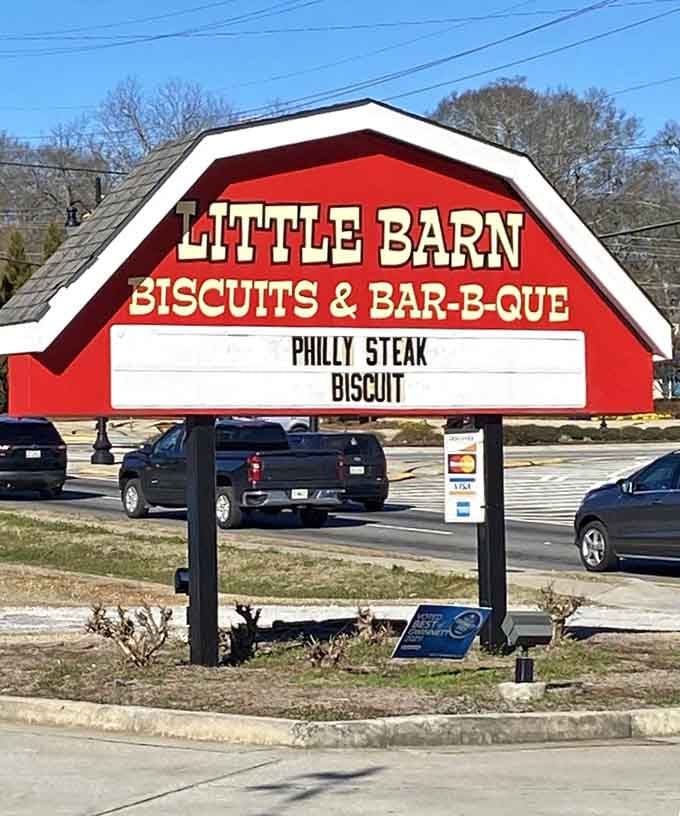 That roadside sign announces today's special, beckoning hungry travelers to discover what locals already know well.