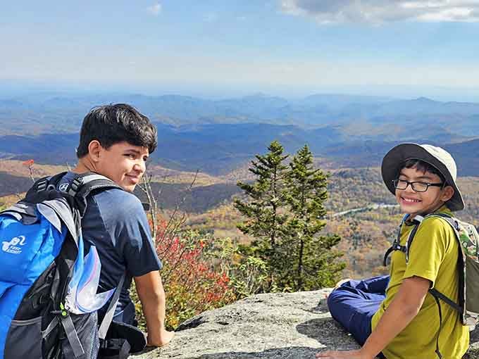 Young adventurers proving that courage doesn't require a driver's license, just a willing spirit and good shoes.