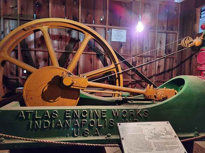 The Atlas Engine Works steam engine looks like it could still roar to life with the right encouragement.
