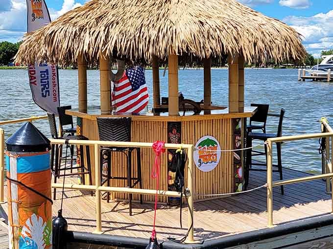 A floating tiki bar on Lake Winnebago is exactly as wonderful as it sounds, possibly more so.