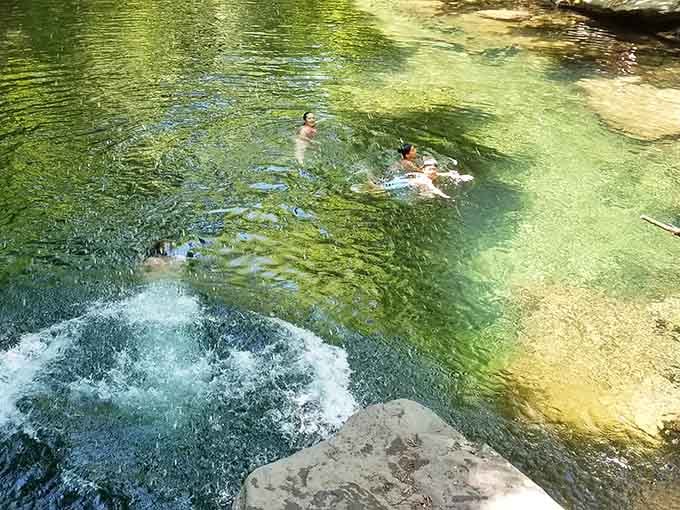 Swimming in water this clear feels less like exercise and more like floating inside a gemstone.