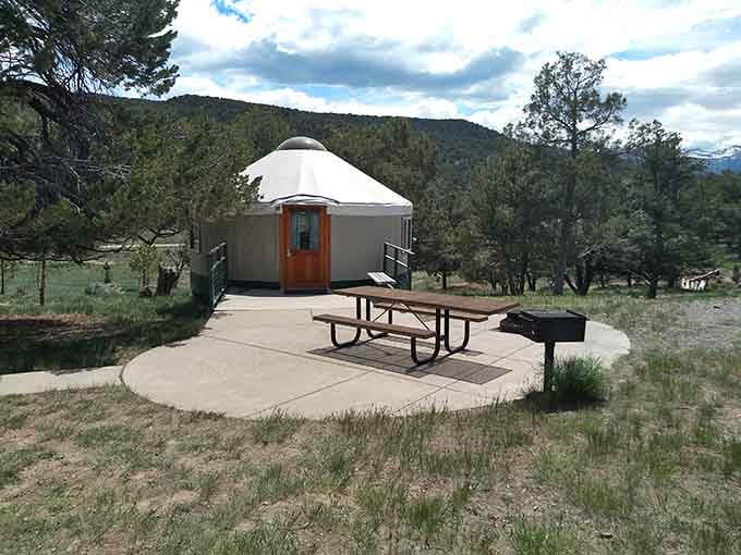 A yurt rental at Ridgway State Park, for those who love nature but also appreciate having an actual door.