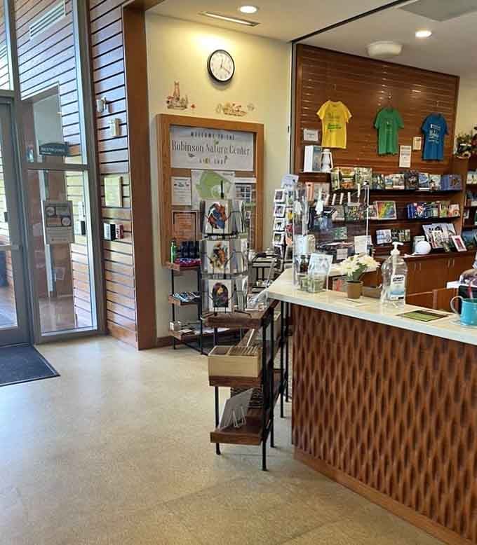 Nature-themed shirts, field guides, and gifts that actually make sense. The gift shop here earns its square footage.