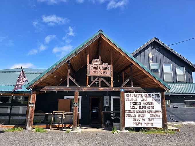 Coal Chute Cafe and Pub serves breakfast, lunch, and dinner with local brews on tap, because miners always ate well.