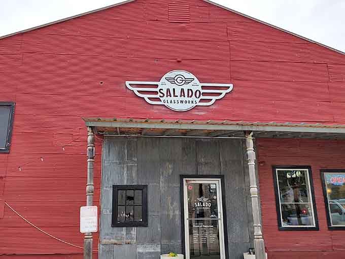 Salado Glassworks' bold red building is impossible to miss, and what happens inside is even more unforgettable.