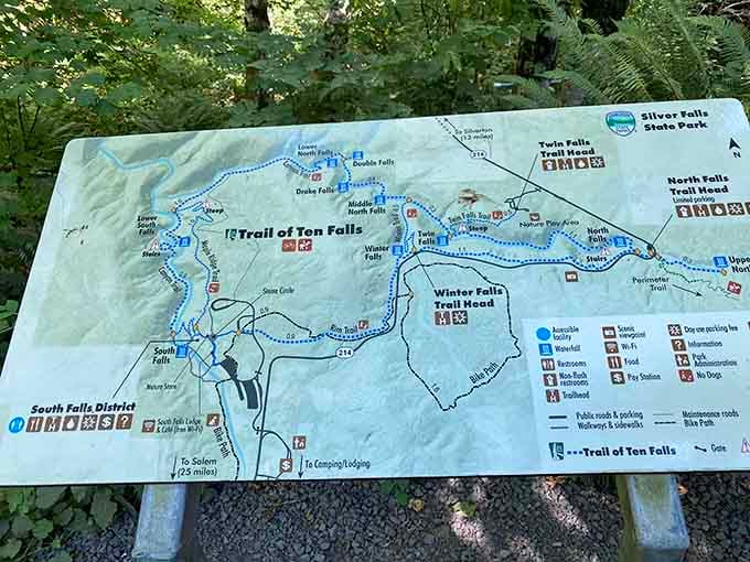 The Trail of Ten Falls map, proof that Oregon packed ten miracles into one very satisfying loop.