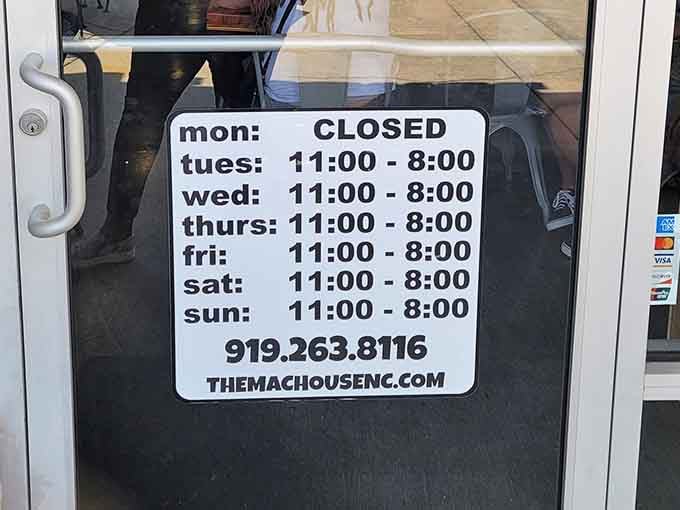 Closed Mondays but open the rest of the week, these hours give you plenty of opportunities to satisfy those mac cravings.