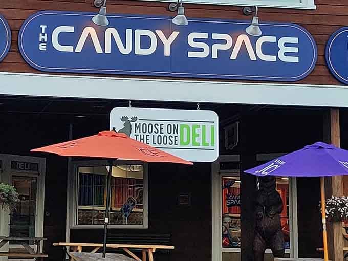 The Candy Space and Moose on the Loose Deli sharing space, covering both your sugar cravings and actual lunch needs.