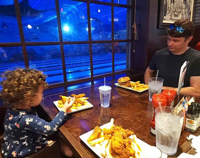 Good food, glowing blue lanes through the window, and great company, this is exactly what a family night out should feel like.
