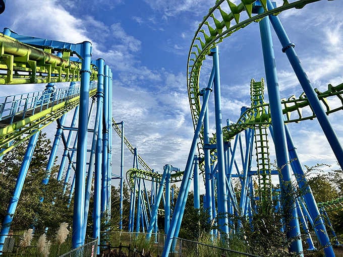 Twisted Typhoon twists against a blue Georgia sky, daring you to keep your eyes open the whole time.