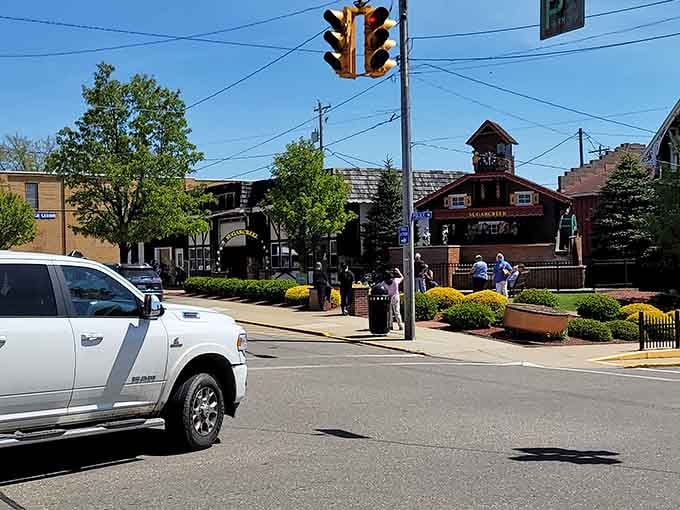 You can spot it from the intersection and your foot automatically hits the brakes. Every single time.