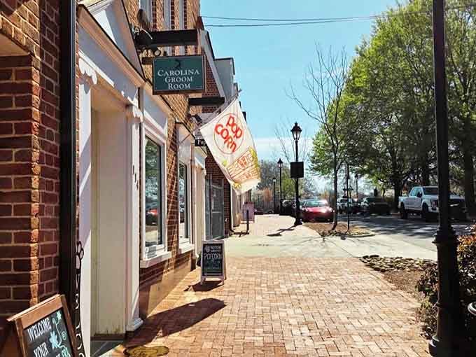 Brick-paved sidewalks and a cheerful popcorn flag - Kannapolis has found the perfect formula for a walkable downtown.