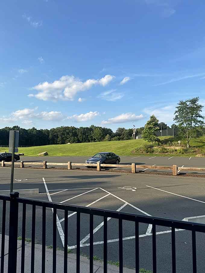 Wide open skies, rolling green hills, and easy parking. Your adventure at Adam's Adventure starts the moment you arrive.