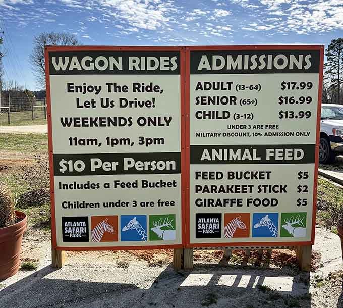 Wagon rides on weekends, a parakeet aviary, giraffe feeding, and admission that won't make your wallet cry. Yes, really.