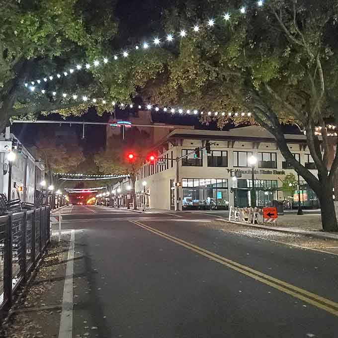 Downtown Avon Park at night, strung with lights and full of quiet charm, looks like a postcard you'd actually want to live in.