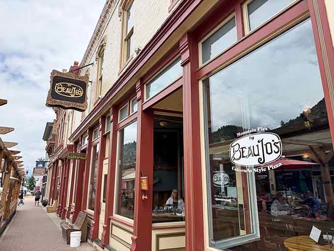 That ornate Beau Jo's sign hanging above the sidewalk is basically a beacon for anyone who loves great pizza.
