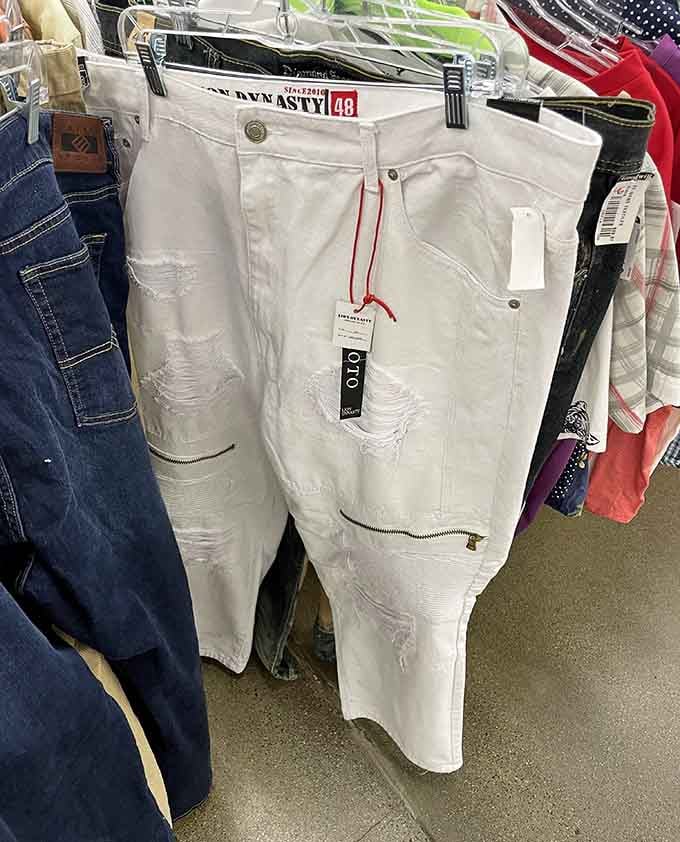 Still tagged, barely worn, and somehow here. Thrift shopping rewards the patient and the curious.