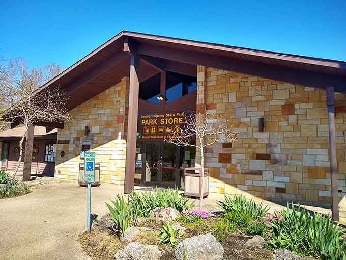 Bennett Spring State Park's stone and timber Park Store is where every great outdoor adventure quietly and practically begins.