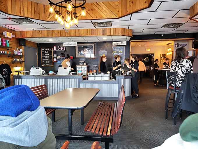Busy hands, happy guests, and a hostess stand that stays active, this place hums with the energy of a full house.