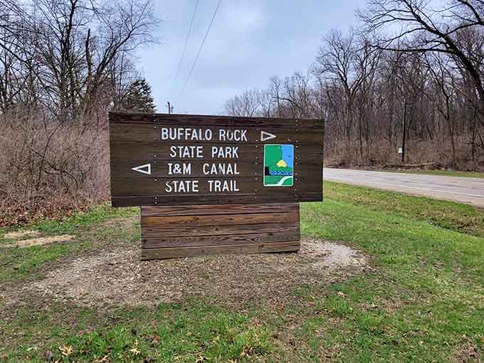 The welcome sign that promises buffalo and state park adventures—and unlike most promises, actually delivers both.