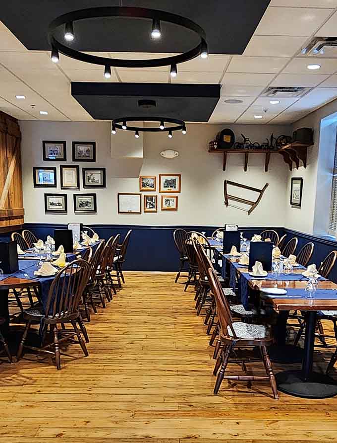 Another angle of the dining space reveals how they've mastered the art of feeling both elegant and genuinely welcoming simultaneously.