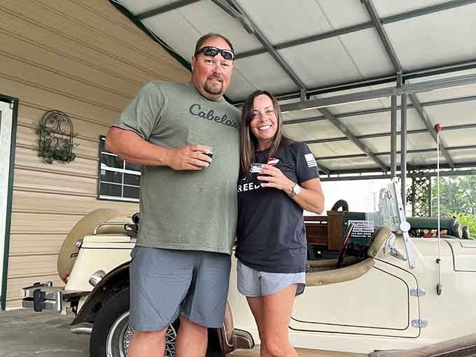 Cheers to discovering hidden gems where classic cars, good wine, and great company come together perfectly.