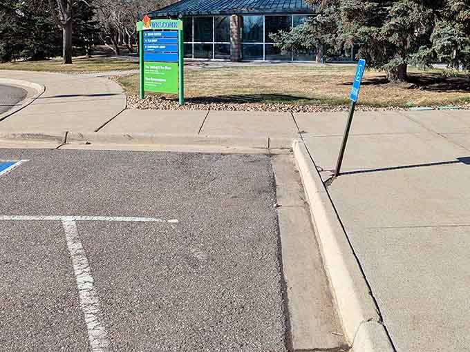 Even the parking lot feels calm and unhurried here, a gentle hint that you've arrived somewhere worth taking your time.