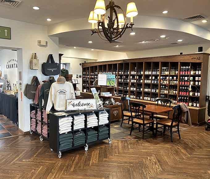 Branded sweatshirts, tote bags, and bottles to go, because leaving empty-handed simply isn't an option here.