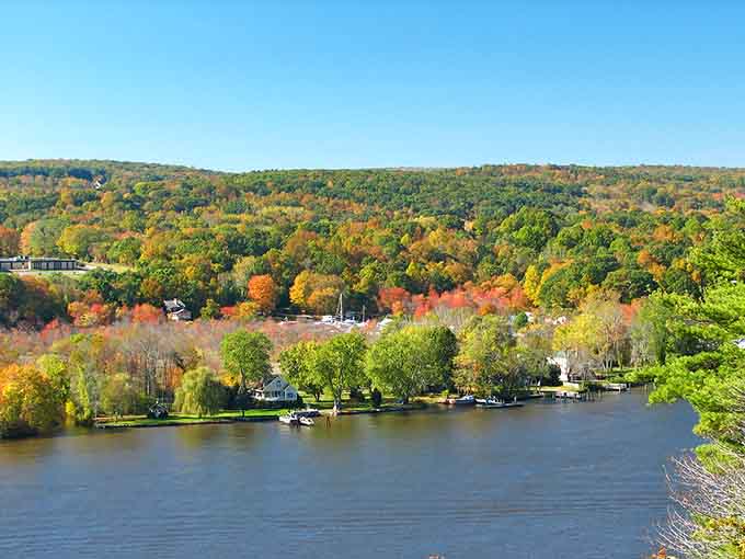 Fall foliage blankets the hillside like nature decided to show off its entire color palette at once.