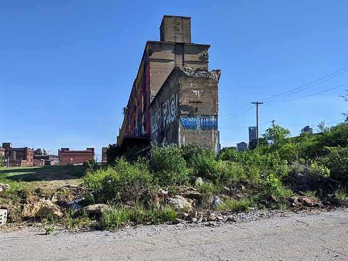 From this angle, the depot looks like it's contemplating its next career move after decades of retirement.