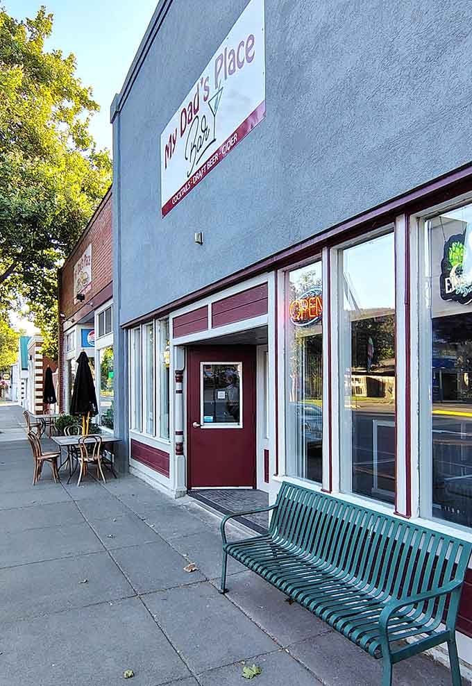 My Dad's Place, a downtown bar with outdoor seating and the kind of name that already feels like home.