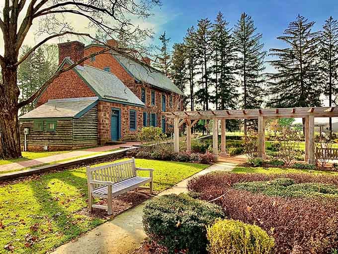 A quiet bench with a front-row view of the pergola, the gardens, and 18th-century real estate goals.