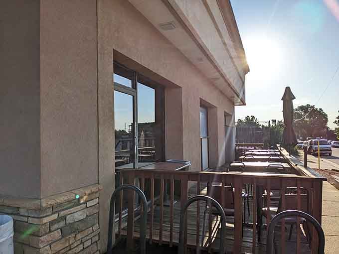 The outdoor patio at Dot's catches the Colorado sun perfectly, making it hard to ever leave.
